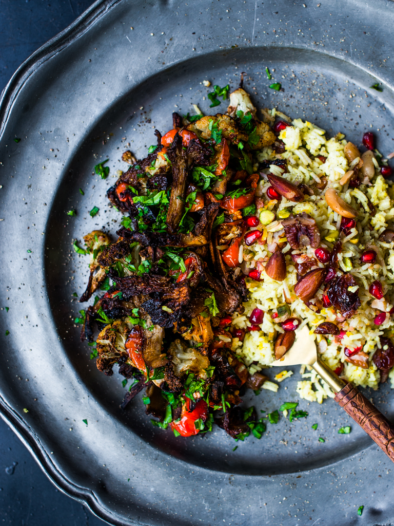 JEWELED RICE & VEG ROAST - Man.Eat.Plant.